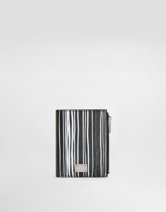 Dolce & Gabbana Portemonnaie Aus Kalbsleder Mit Streifenprint - Mann Geldb&ouml;rsen Und Kleinlederwaren Multicolor Onesize