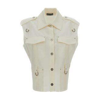 Durazzi Milano Hemdbluse mit Pattentaschen - - Jackets - Damen - Beige - M