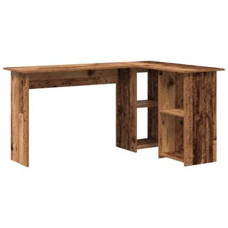 vidaXL Schreibtisch mit Regal Altholz 142 x 102 x 73 cm Holzwerkstoff Vidaxl