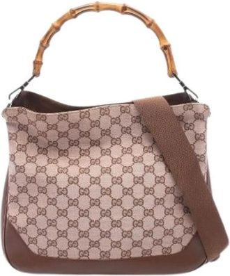 Gucci Sac bandouli&egrave;re 2Way en bambou Pre-owned - Femme - Pre-owned - Brun - Taille: ONE Size