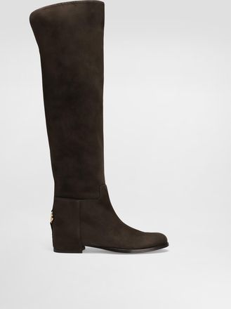 Dolce & Gabbana Stiefel Aus Veloursleder - Frau Stiefel Und Siefeletten Braun 38.5