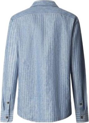 Fa&ccedil;onnable Chemise droite ray&eacute;e en lin