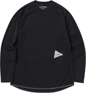 And Wander Homme, Sweatshirts et sweats &agrave; capuche, Noir, Taille: M Dry Jersey Raglan LS T