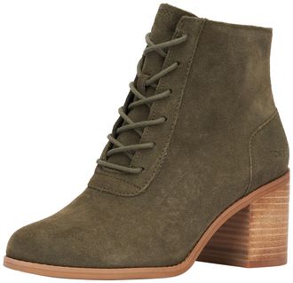Toms Damen Evelyn Schnürschuh Stiefelette, Olive Night Suede, 42.5 EU