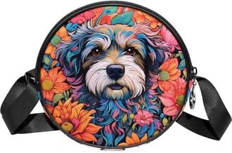 Generic Sac &agrave; bandouli&egrave;re rond pour femme, petit sac &agrave; bandouli&egrave;re color&eacute; avec fermeture &eacute;clair, bretelles r&eacute;glables, sac &agrave; main rond d&eacute;contract&eacute; pour femmes 