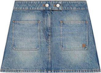 Courr&egrave;ges Femme, Jupes, Bleu, Taille: 40 FR Signature Denim Mini Skirt