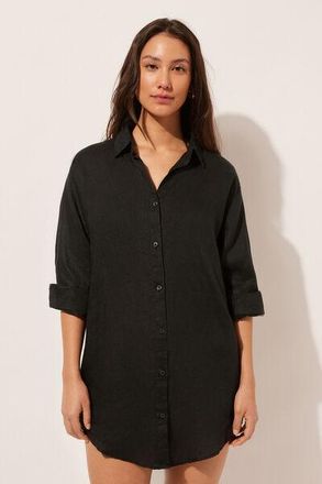 Calzedonia Hemdkleid Aus Leinen Schwarz