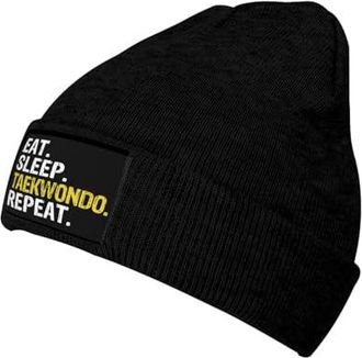 Generic &Eacute;pais Beanie pour Homme, Manger, Dormir, Jiu-Jitsu Japonais, r&eacute;p&eacute;ter, Respirant Chapeau Tricot&eacute;, Tricoter Chapeau pour Cyclisme, Ski, Sports
