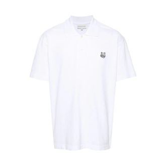 Maison Kitsun&eacute; Fox Head Patch Polo Sweater - - Tops - Herren - Wei&szlig; - 2XL