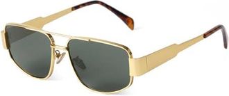 Generic Lunettes de soleil hexagonales rétro en métal pour femmes et hommes, lunettes de soleil de luxe tendance Steam Punk lunettes de soleil féminines UV400