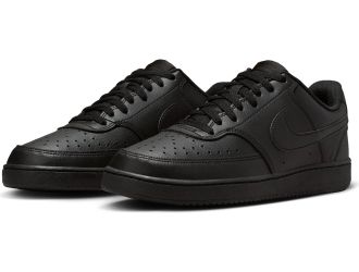Nike Sneaker NIKE SPORTSWEAR Court Vision Low Next Nature, Herren, Gr. 42,5, schwarz (schwarz, schwarz, schwarz), Synthetik, Schuhe Sneaker, inspiriert vom