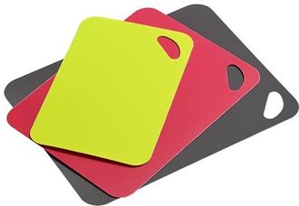KESPER 30953 | Flexible Schneidunterlage, 3er Set, Material: Kunststoff (PE), hellgr&uuml;n,rot und grau in drei Gr&ouml;&szlig;en, 30592