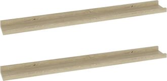 Generic vidaXL 2X Wandregal B&uuml;cherregal Wandboard Schweberegal H&auml;ngeregal Dekoregal Freischwebend Regal B&uuml;roregal Wandablage Sonoma-Eiche 80x9x3cm