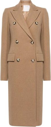 Sportmax Femme, Manteaux, Brun, Taille: 36 FR Manteau crois&eacute; en laine