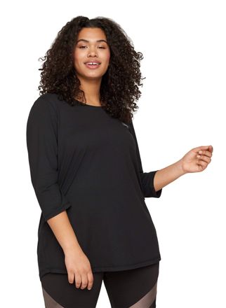Zizzi Active by Große Größen Damen Trainingsshirt mit 3/4-Ärmeln Gr Gr XXL Black