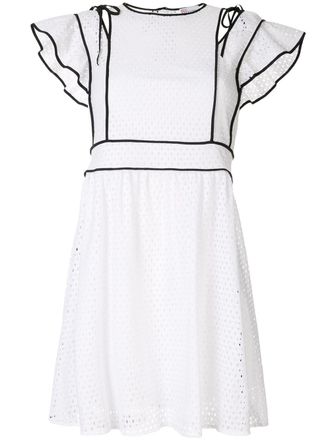 Red Valentino robe courte &agrave; design perfor&eacute; - Blanc