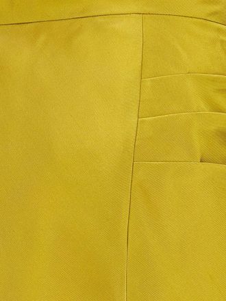 Valentino Womens Skirt Shantung Midi Yellow Silk