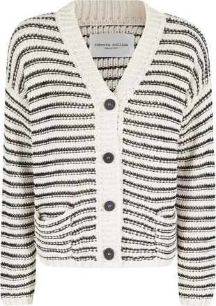 Roberto Collina Femme, Pulls, Beige, Taille: 38 FR Cardigan Punto Scaricato