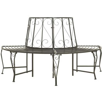 vidaXL Vidaxl - Banc darbre de jardin Demi-rond 160 cm Acier