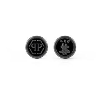 Philipp Plein Homme, Accessoires, Noir, Taille: ONE Size Cufflinks Round Hexagon