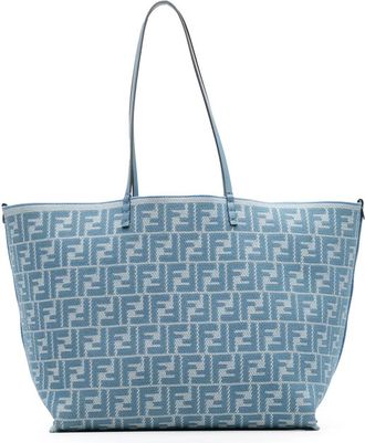 Fendi Shopper - Large FF Pequin FF Jacquard Reversible Roll Tote - Gr. unisize - in Blau - f&uuml;r Damen