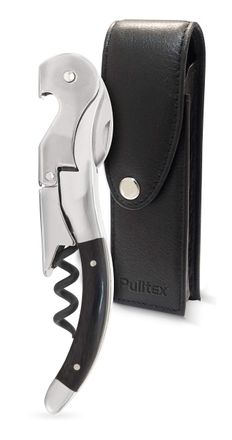 Pulltex Pulltaps Korkenzieher mit Horngriff, handgefertigt, mit Lederetui