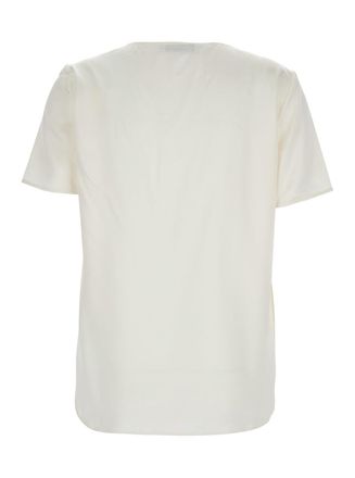 Max Mara Dida White Silk Top For Women Tops