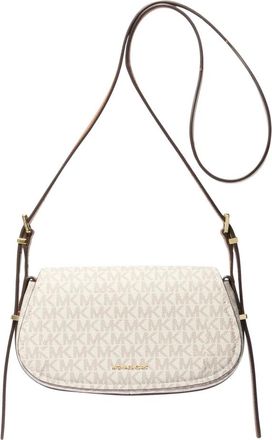 Michael Kors Femme, Sacs, Beige, Taille: ONE Size Lydia Small Signature Logo Crossbody Bag