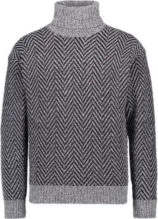 HUGO BOSS Herren Pullover grau gestreift