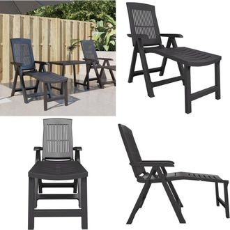 vidaXL Sonnenliege Anthrazit Kunststoff - Sonnenliege - Gartenliege - Outdoor-Liege - Balkonm&ouml;bel - Lounge M&ouml;bel - Home & Living