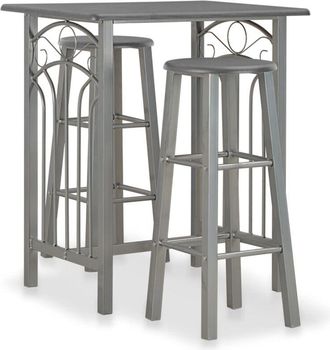 vidaXL 3-tlg. Bar-Set Holz und Stahl Anthrazit - Vidaxl