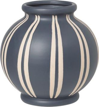 Broste Copenhagen Broste Copenhagen Vase bauchig Höhe 24,5 cm Ø 24,5 cm Wilma Anis, martime Blue, Rainy