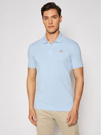 La Martina La Martina Poloshirt Piquet CCMP02 PK001 Himmelblau Slim Fit