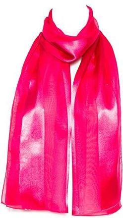Hat To Socks Foulard en Mousseline de Satin Élégante avec Motif Uni (Fuchsia)