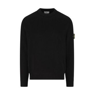 Stone Island Gerippter Woll-Crewneck-Pullover - - Knitwear - Herren - Schwarzk - XL