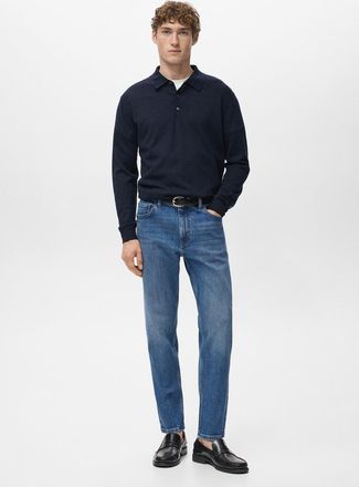 Mango Jean Ben cropped tapered-fit bleu moyen - Homme - 38 - MANGO MAN