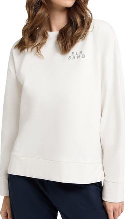 Elbsand Damen Sweatshirt Loose Fit Pullover Rundhals ESWTilla 70886 00 Cloud White (1660) XXL