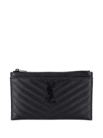 Saint Laurent pochette zipp&eacute;e m&eacute;dium &agrave; motif monogramm&eacute; - Noir