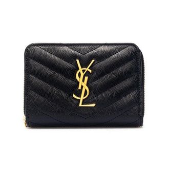 Saint Laurent Grain De Poudre leather Cassandre wallet Woman One Size