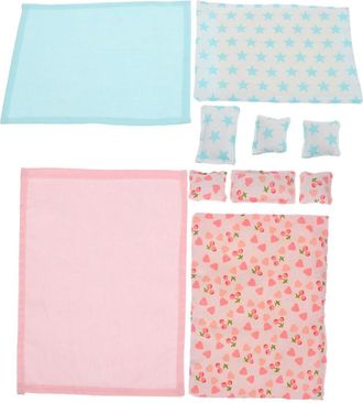 Cabilock 2 Sätze Miniatur Puppenhaus Bettwäsche Realistische Mini Schlafzimmer Accessoires mit Bettlaken Kissen Quilt für Puppenhaus Dekoration und Rollenspiel