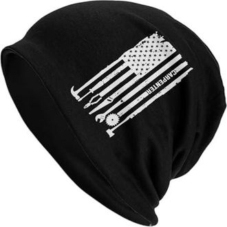 Generic Unisexe Bonnet dhiver Drapeau Am&eacute;ricain De Carpenter Bonnets De Ski Doux Hiver Chapeaux Classique Bonnet &Agrave; Revers pour Ski Hiver Patinage