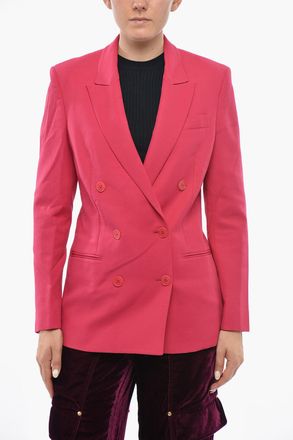 Stella McCartney Zweireihiger Blazer LISA aus Wollmischung mit Spitzenrevers Stella McCartney