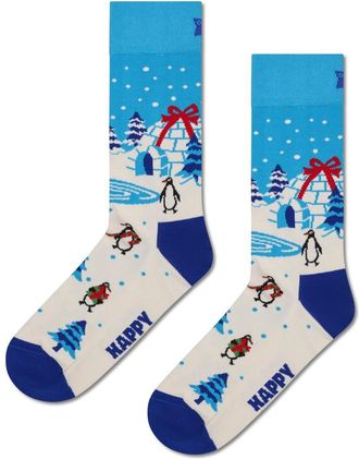 Happy Socks Socken mit Iglu- und Pinguin-Motiven in