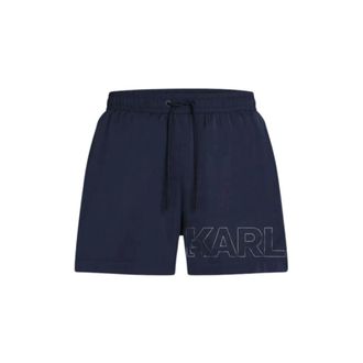 Karl Lagerfeld Metallic Logo Short Boardshort - - Swimwear - Herren - Blau - M