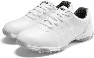 Generic Chaussures De Golf pour Filles Femmes Femelle Imperméables Extérieures sans Pointes Chaussures De Marche Antidérapantes Baskets De Sport,Blanc,36 EU
