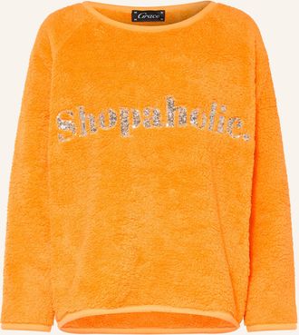 Grace Grace Pullover Mit Pailletten orange