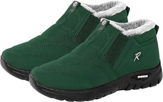 Generic Bottines Femme Plates Bottes De Neige Doublure Chaude en Polaire Peluche Chaussures Marche Randonnée dHiver Slip-on Semelle Antidérapante Légères Conf