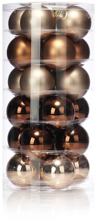 Com-Four 24x Weihnachtskugeln, Christbaumkugeln aus echtem Glas f&uuml;r Weihnachten, Baumschmuck f&uuml;r den Christbaum, &Oslash; 6 cm