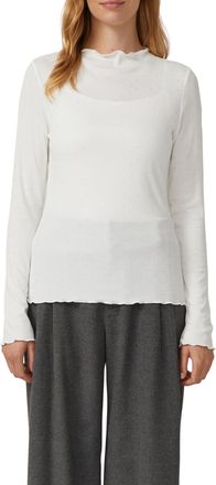 s.Oliver Geripptes Jerseyshirt im Slim Fit mit Metallic-Print