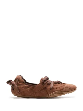 Acne Studios Suede Lace-Up Flat - Brown
